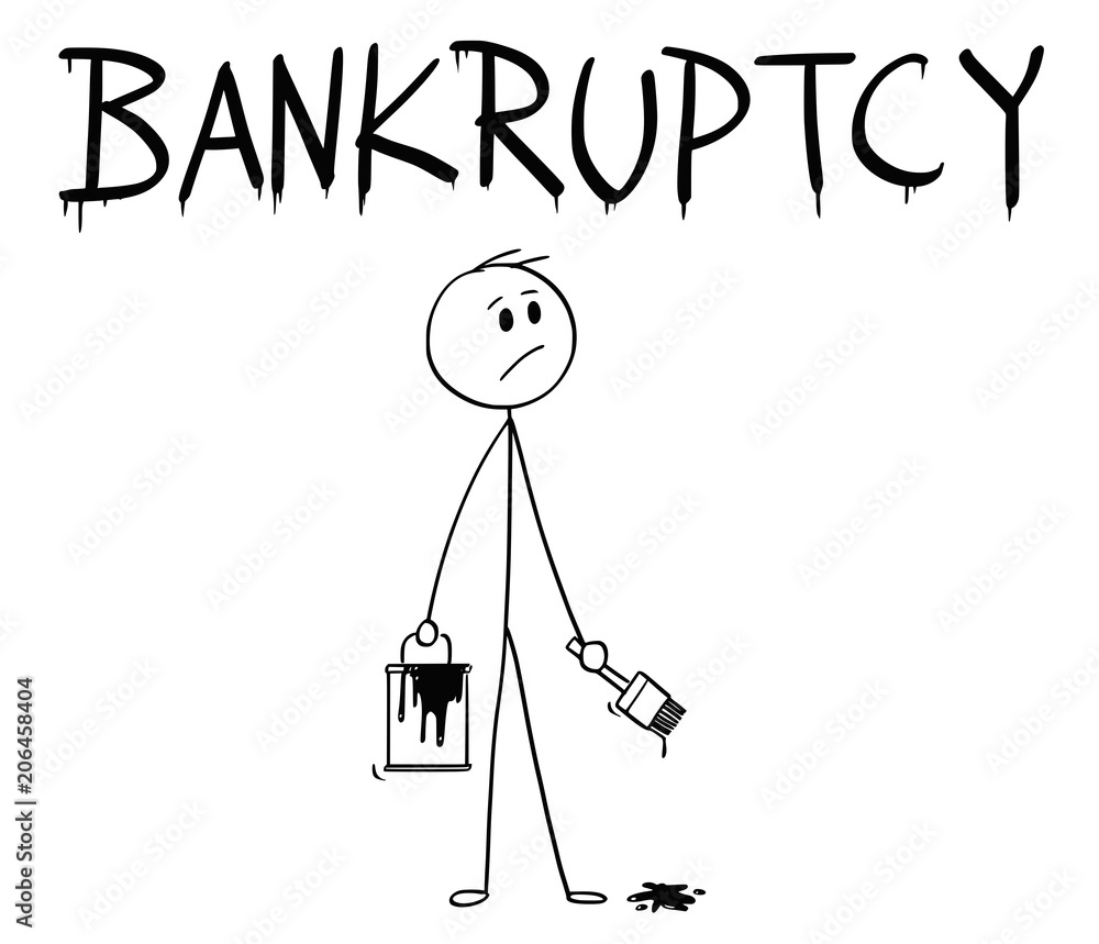 Cartoon stick man drawing conceptual illustration of businessman with ...