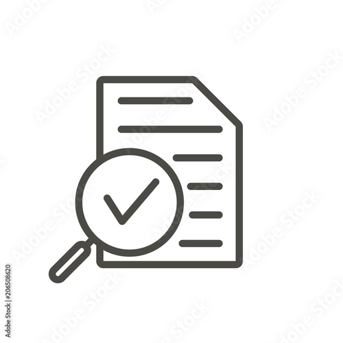 Review icon vector. Line research symbol isolated. Trendy flat outline ...