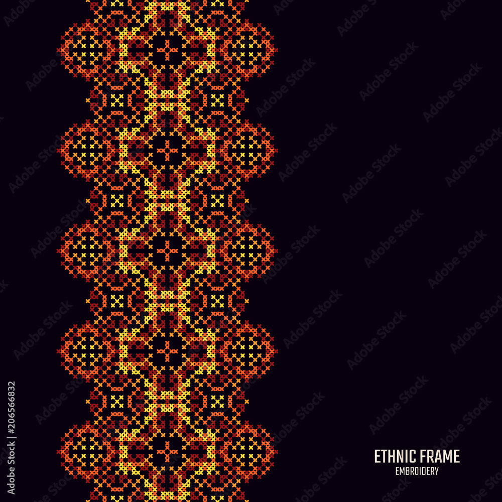 Embroidery frame. Seamless border for design. Handicraft background ...