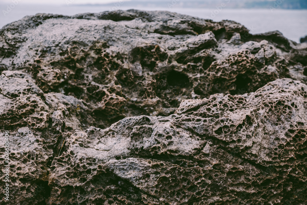 Volcanic Rock Shore at Jusangjeolli. Jeju Island, South Korea. The ...