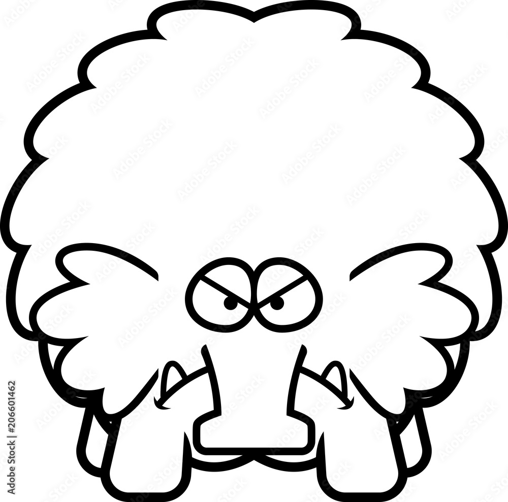 Angry Cartoon Woolly Mammoth Stock Vector | Adobe Stock