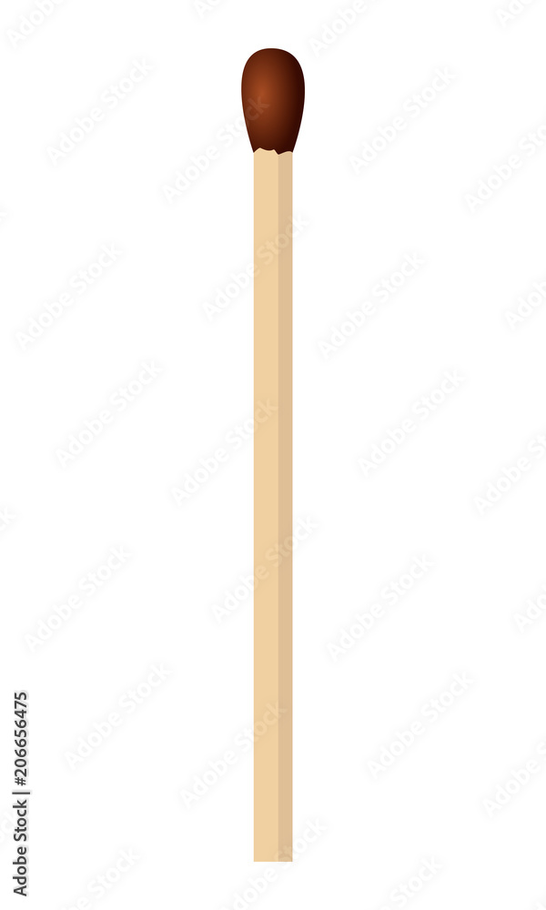 Wood match mockup. Realistic illustration of wood match vector mockup ...
