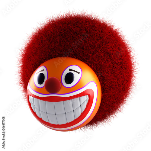 Smiling clown face emoticon sphere 3d render - Buy this stock ...