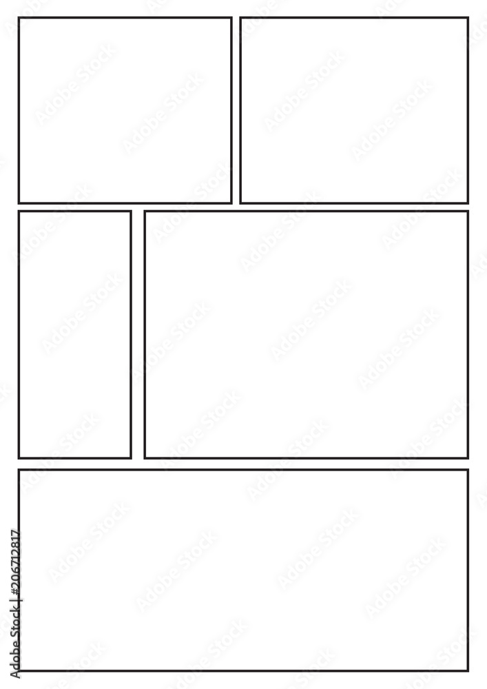 manga storyboard layout template for rapidly create the comic book ...