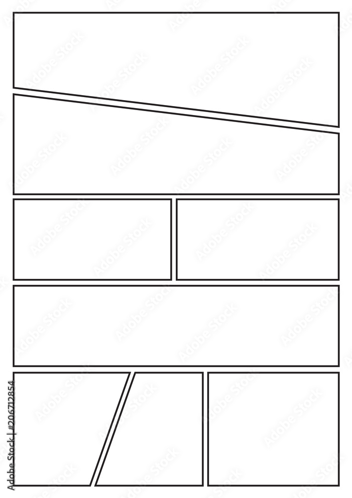manga storyboard layout template for rapidly create the comic book ...