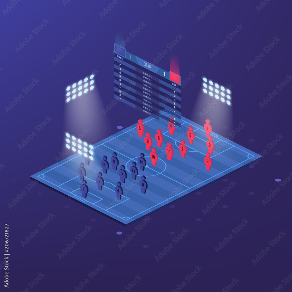 soccer jersey or football kit with match formation tactic infographic ...