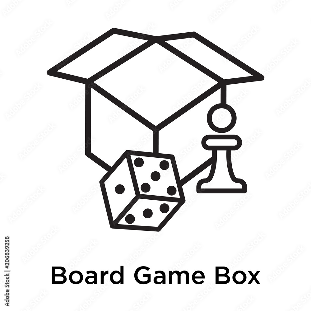 Board Game Box icon vector sign and symbol isolated on white background ...