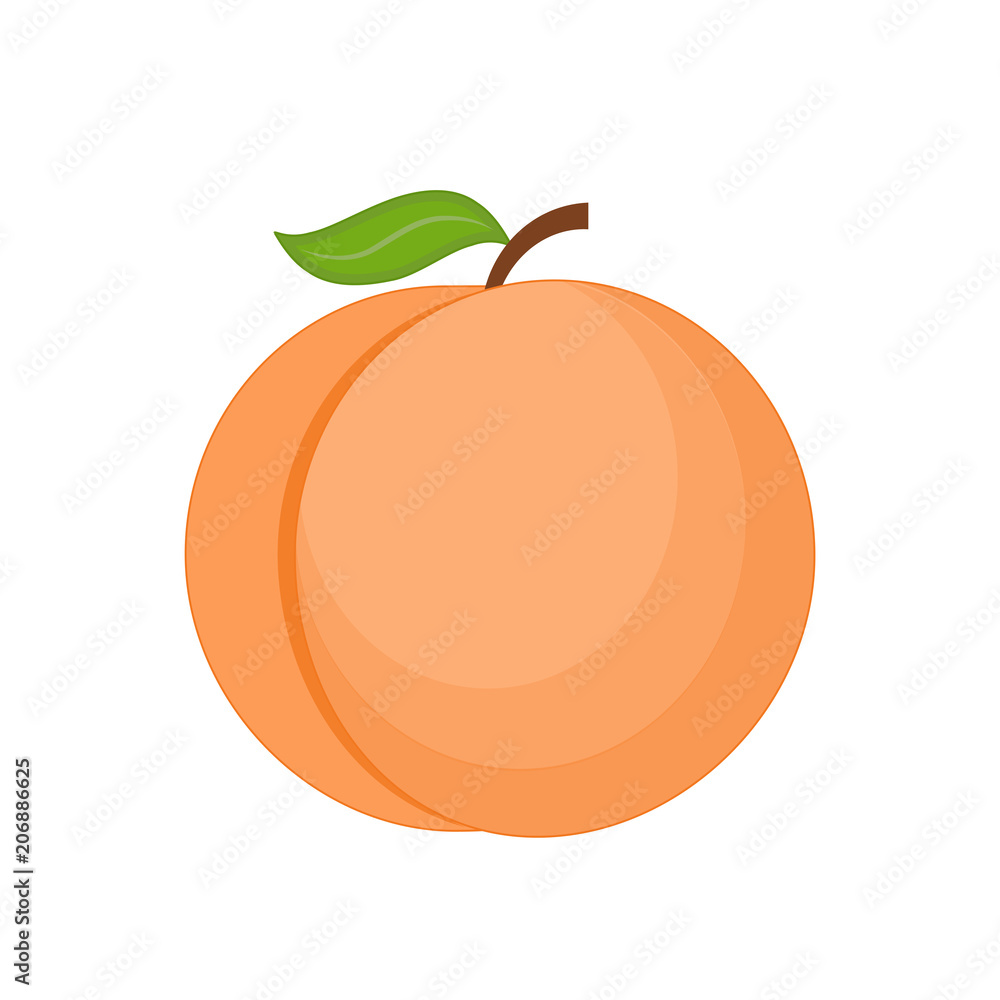cartoon peach. Vector illustration isolated on white background Stock ...