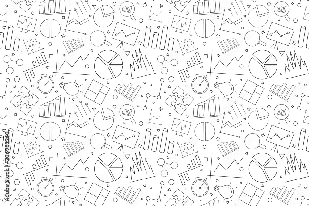 Vector Data Analysis pattern. Data Analysis seamless background Stock ...