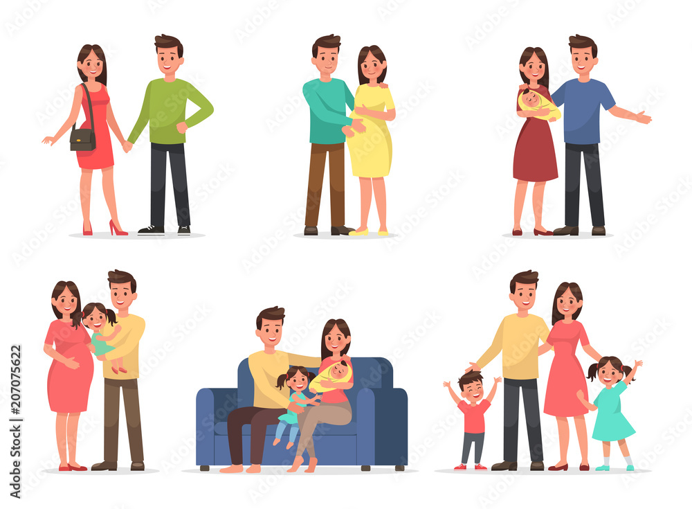 family character vector design set Stock Vector | Adobe Stock