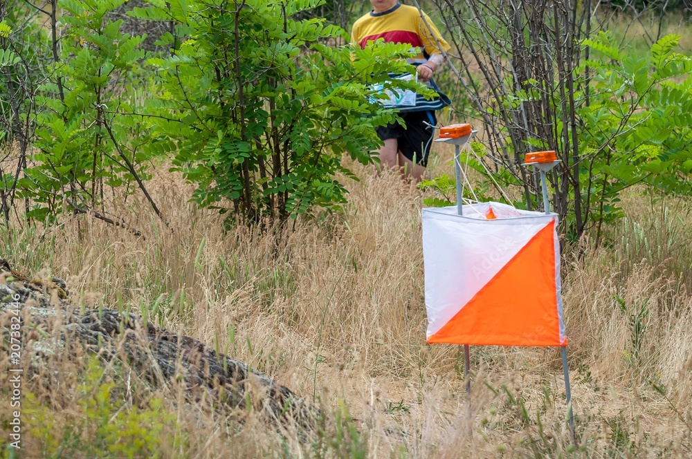 Orienteering. Check point Prism and composter for orienteering. The ...