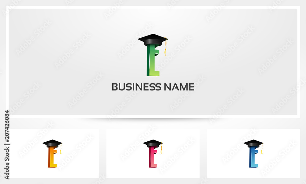 Letter Alphabet E Graduation Hat Logo Stock Vector | Adobe Stock