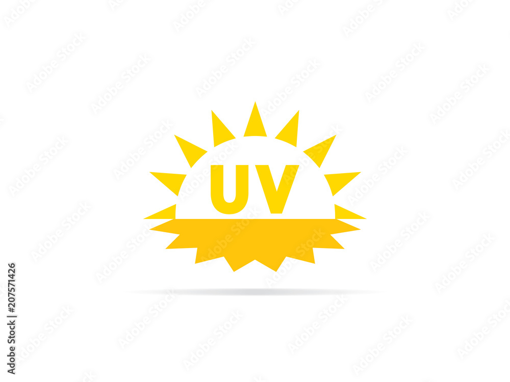 UV radiation icon, ultraviolet with sun logo symbol. vector ...