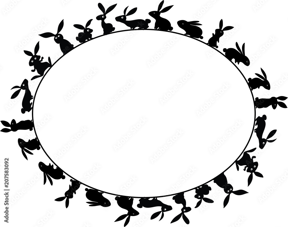 rabbit border design background Stock Vector | Adobe Stock