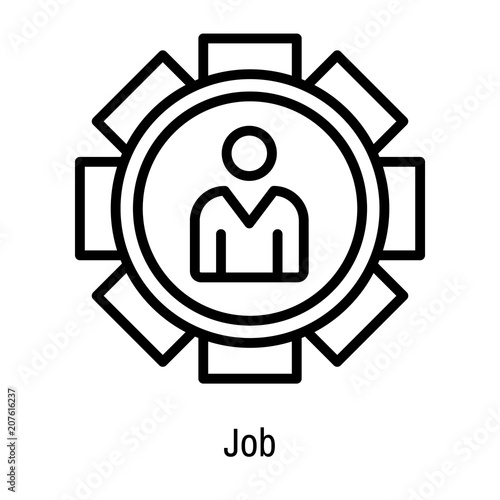 Job icon vector sign and symbol isolated on white background, Job logo ...