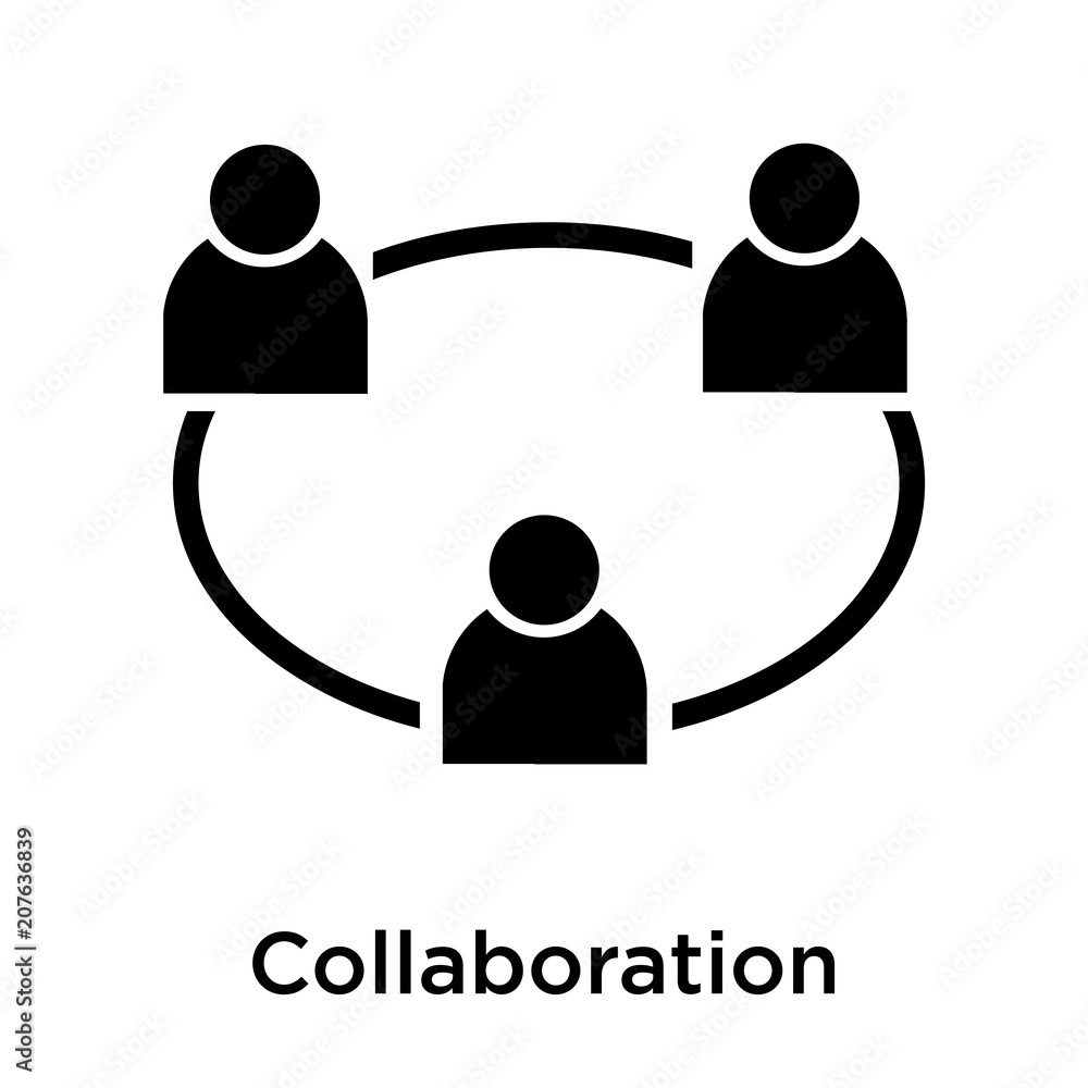 Collaboration icon vector sign and symbol isolated on white background ...