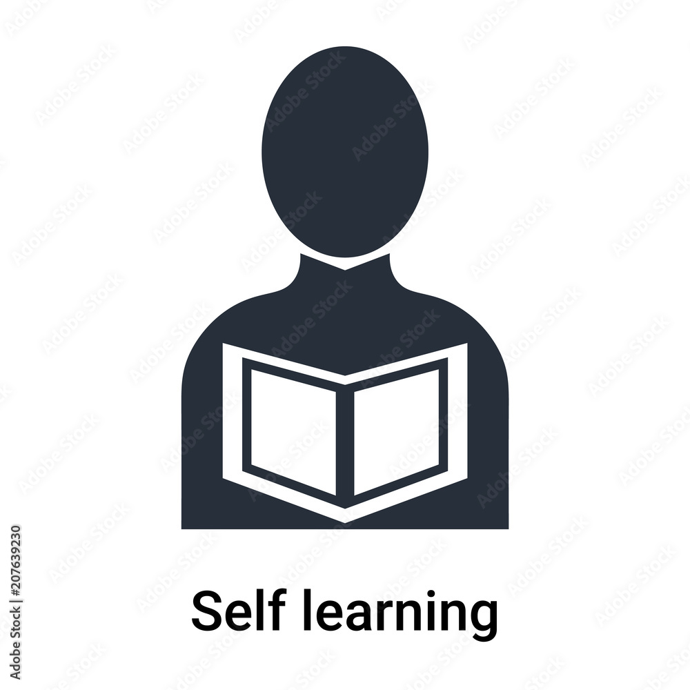 Self learning icon vector sign and symbol isolated on white background ...