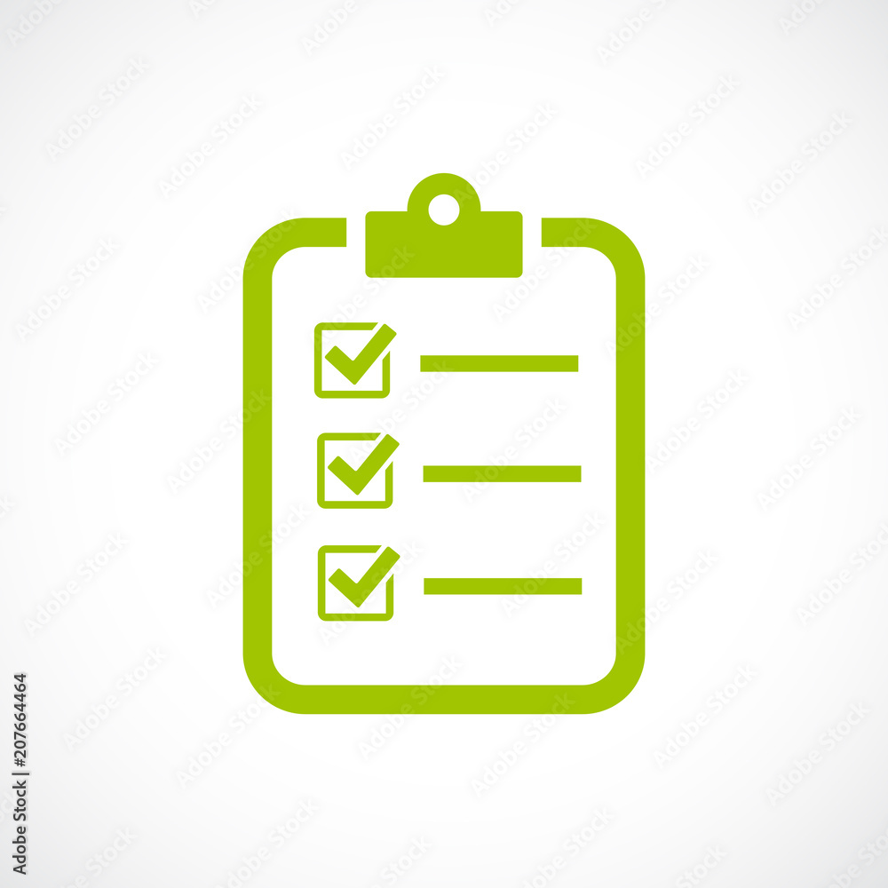 Questionnaire check list vector icon Stock Vector | Adobe Stock