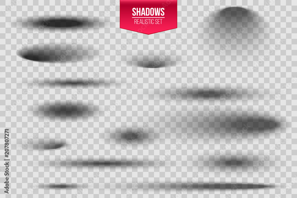 Creative vector illustration of round, oval shadow with soft edges set ...