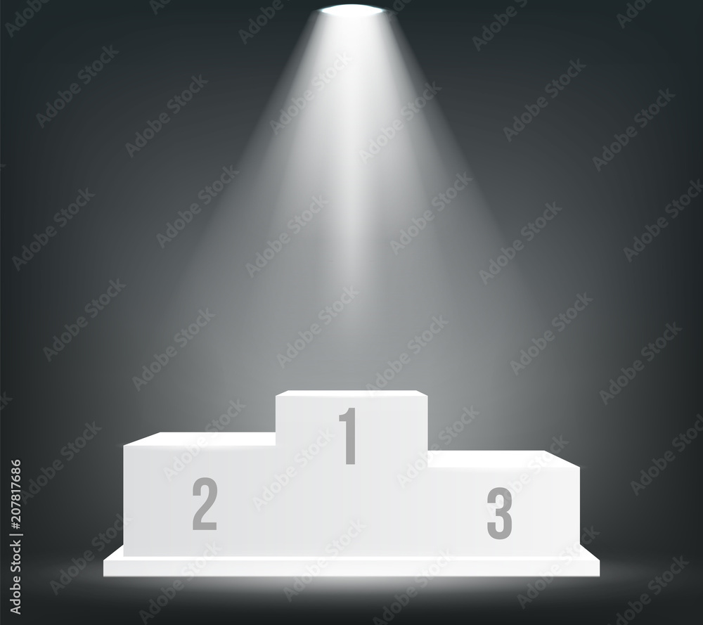 Creative vector illustration of 3d business winners podium in different ...