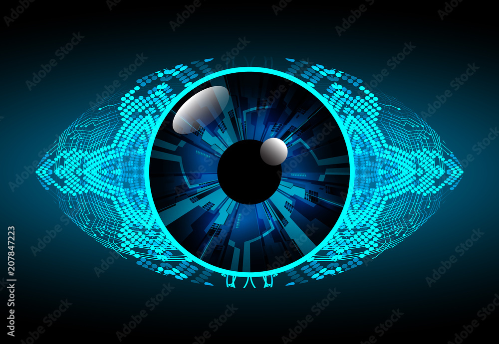 Binary Circuit Board Future Technology Blue Cyber Security Concept Background Abstract Hi