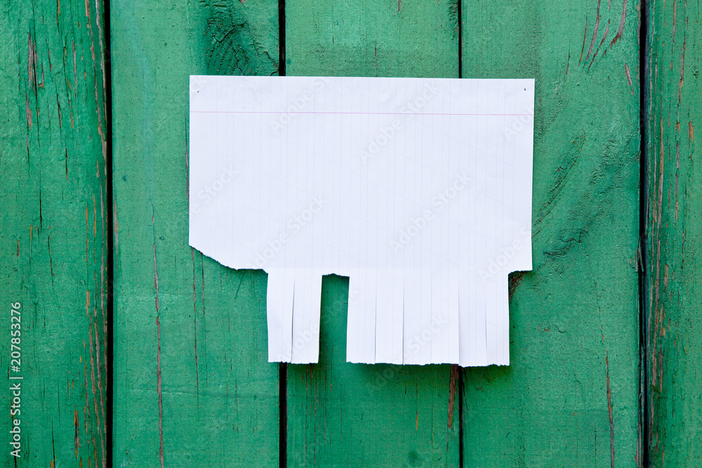 Blank white paper with tear off tabs. Stock Photo | Adobe Stock