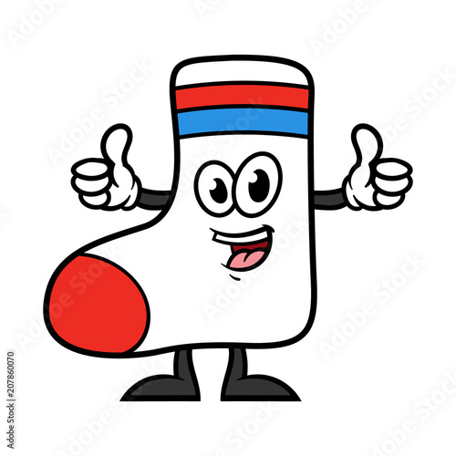 Cartoon Sock Character Giving Thumbs Up Stock Vector | Adobe Stock