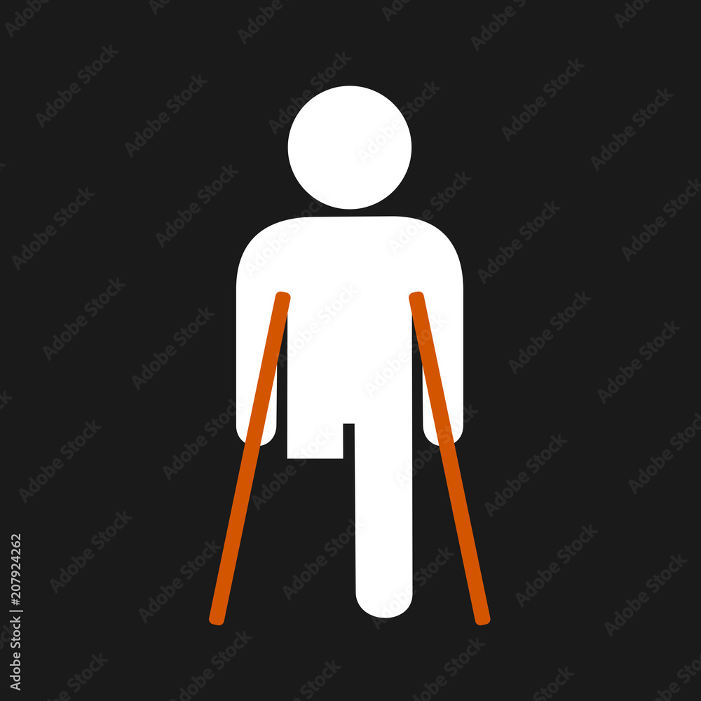 Physically disabled person without leg - lower limb is amputated and ...