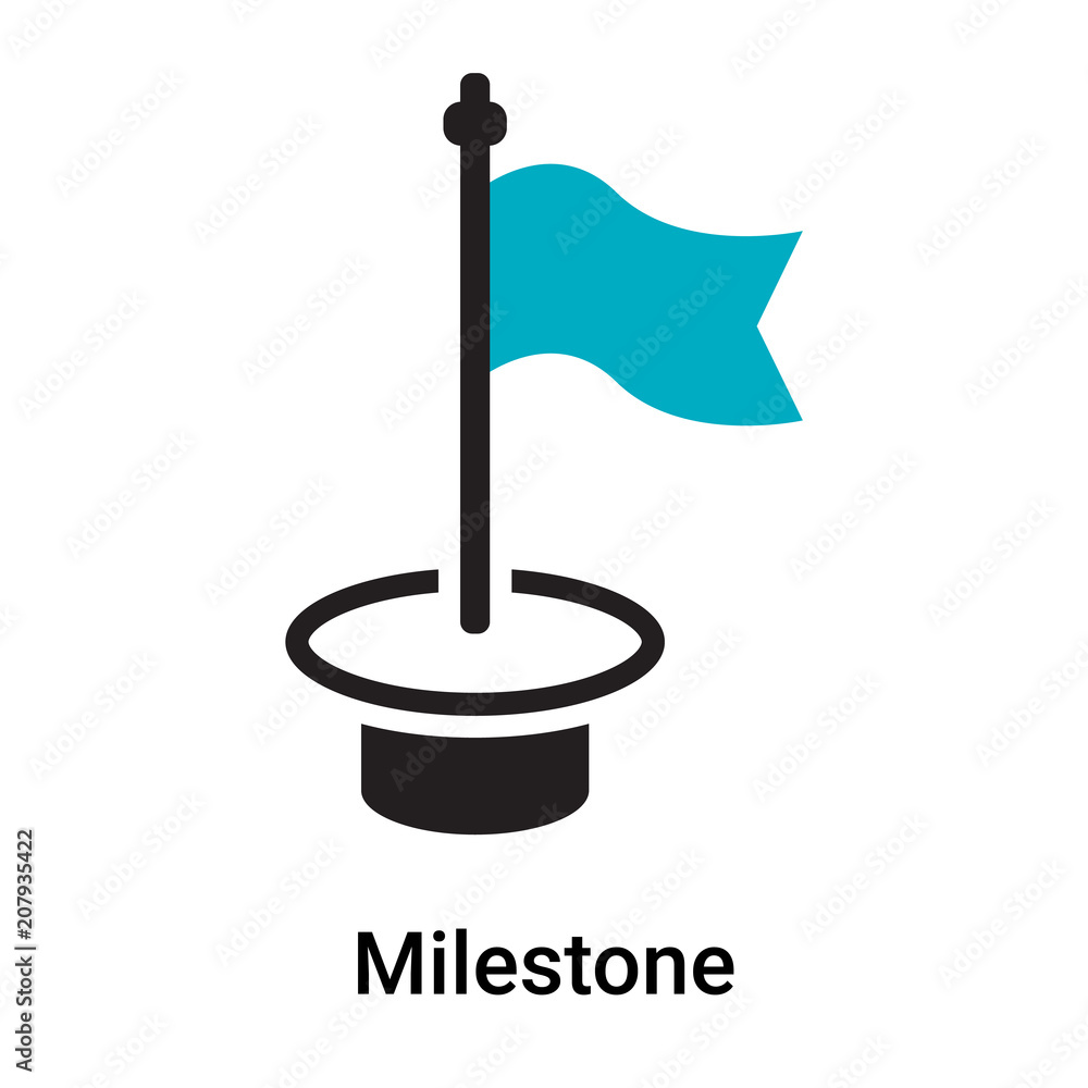 Milestone icon vector sign and symbol isolated on white background ...