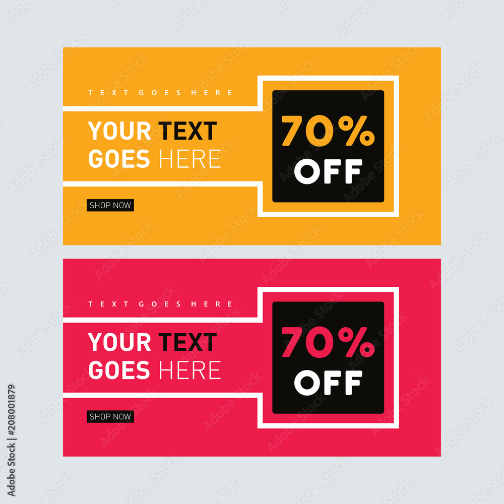 Sal banner design. Red and black banner. Orange brochure. Simple sale ...