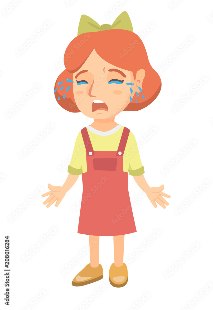 Sad caucasian girl sobbing. Full length of desperate little girl crying ... Sad caucasian girl sobbing. Full length of desperate little girl crying ...