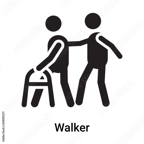 Walker icon vector sign and symbol isolated on white background, Walker ...