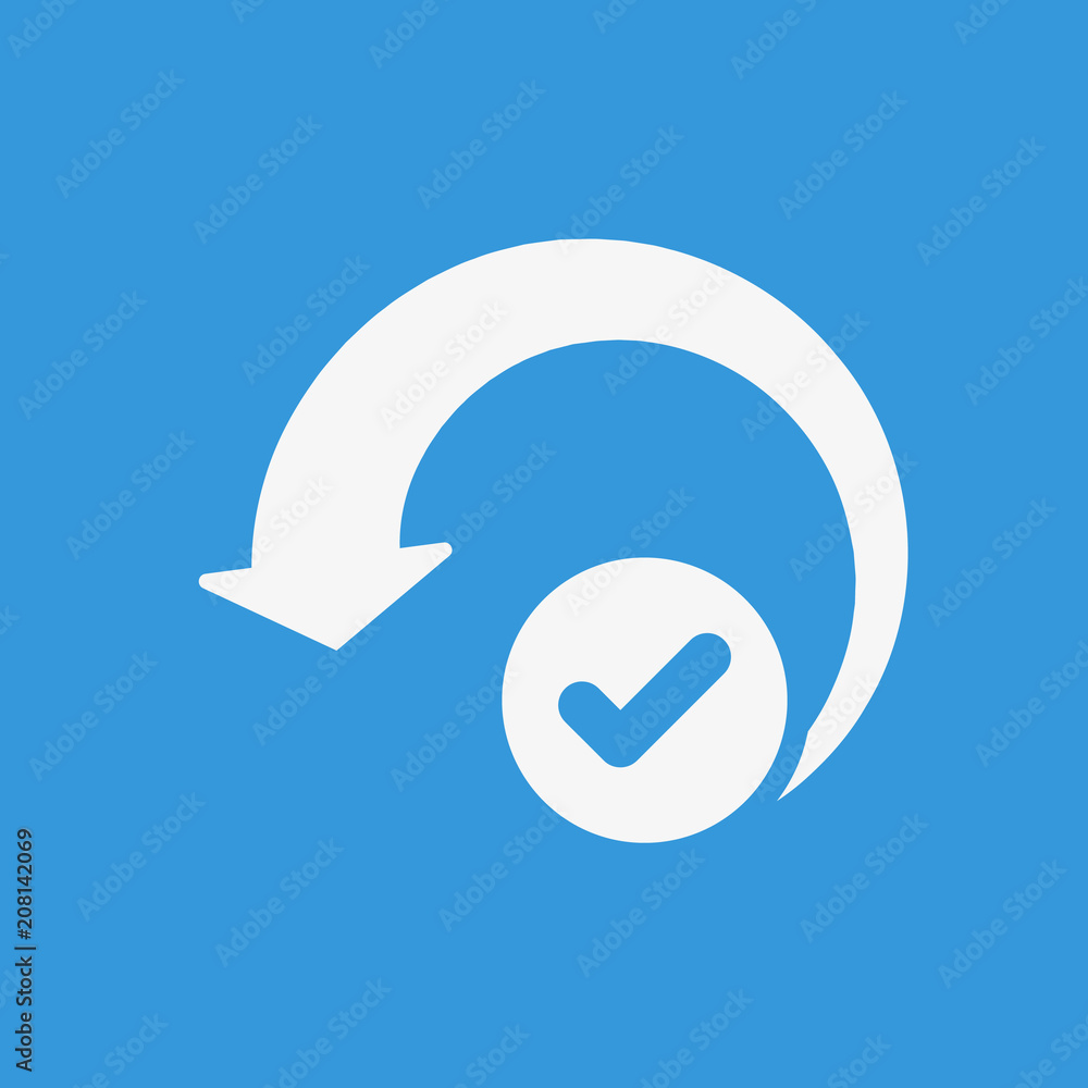 Reload icon, arrows icon with check sign. Reload icon and approved ...