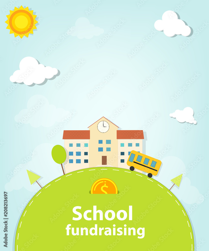 School fundraising poster. Clipart image isolated on white background ...