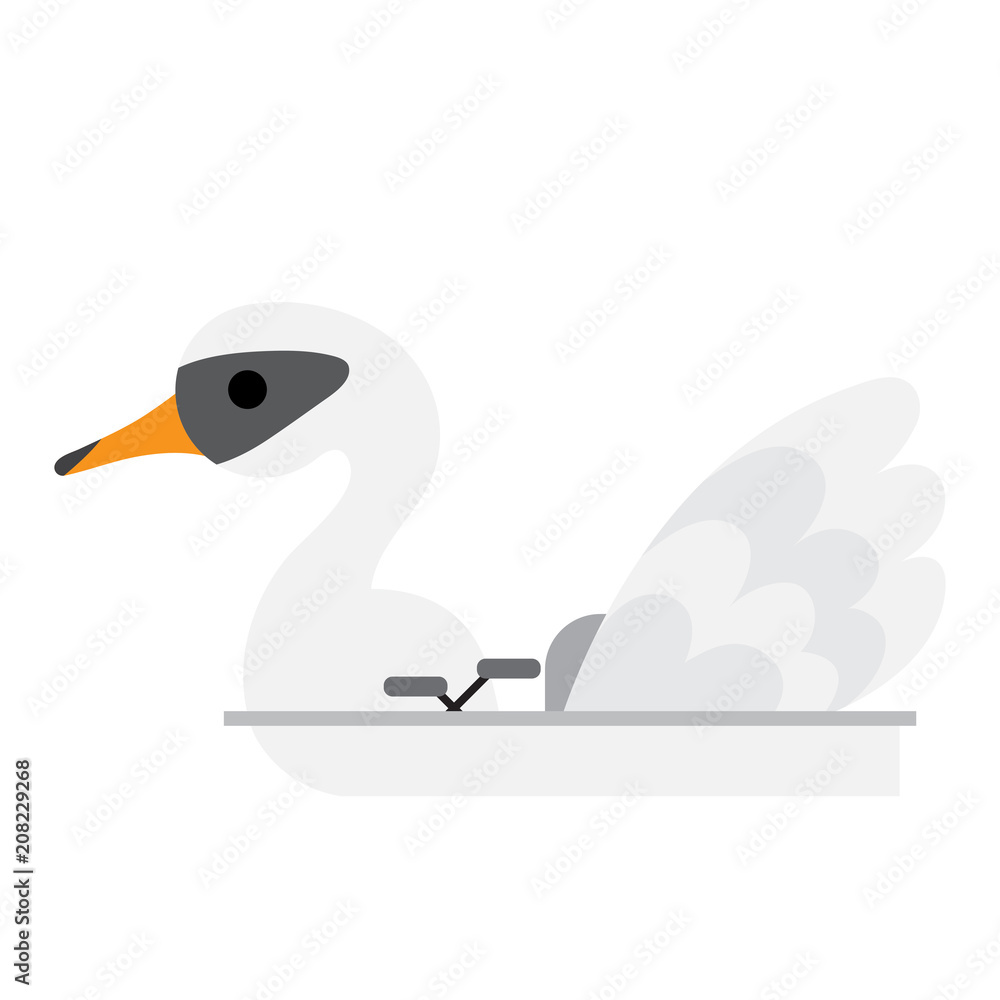 Pedal Boat transportation cartoon character side view isolated on white ...