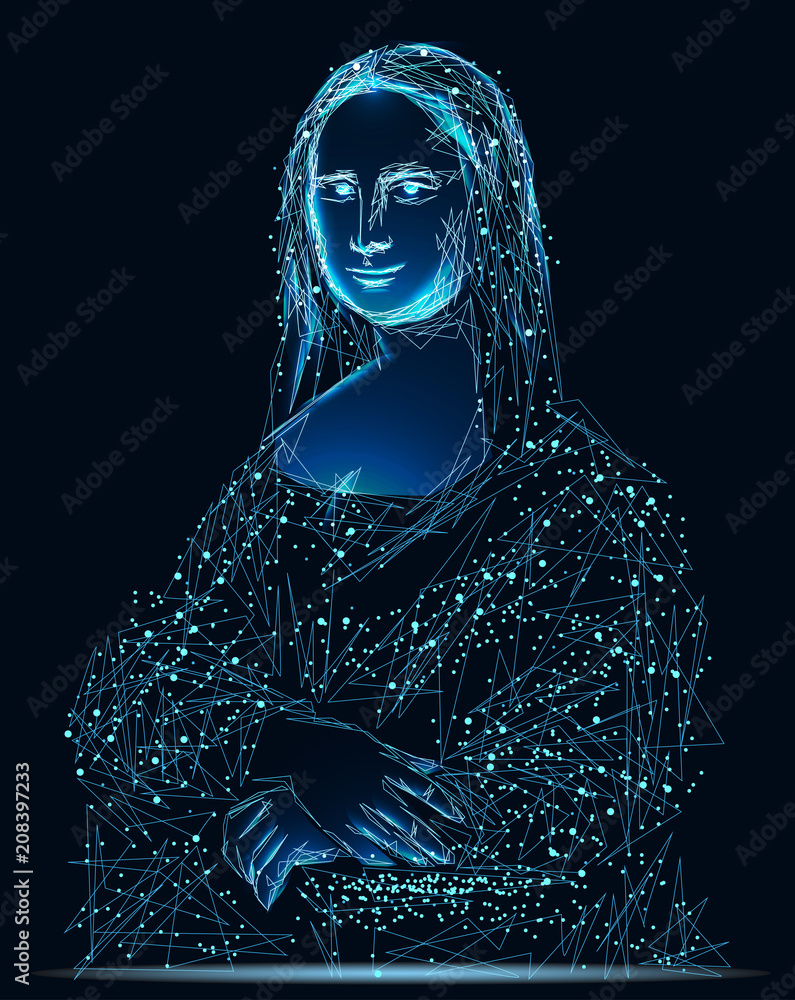 Mona Lisa "La Joconde" - Leonardo da Vinci. Stylized Painting Mona Lisa ...