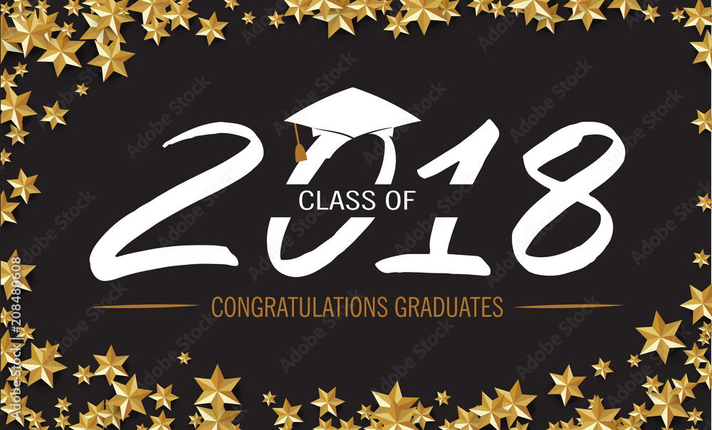 เวกเตอร์ Stock Class of 2018. Congratulations graduates. Vector ...