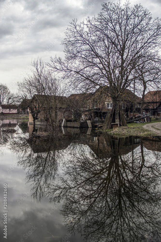 Bosnia and Herzegovina, March 2018 - River Bosna flooding farm houses ...