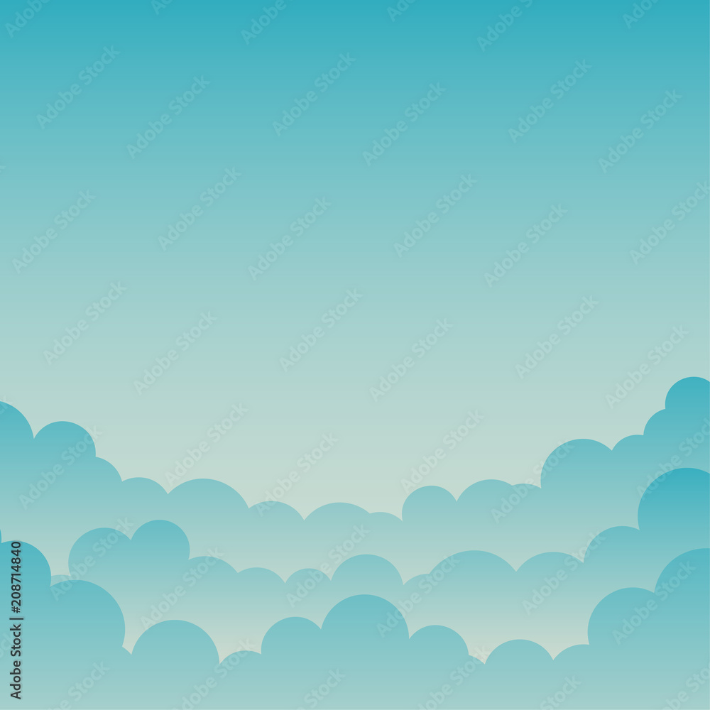 Blue Gradient Cloud and Sky Background, Vector Illustration, You can ...
