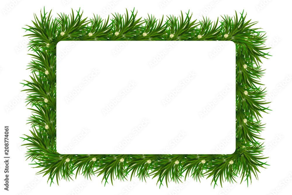 Background with christmas tree branches and space for text. Realistic ...