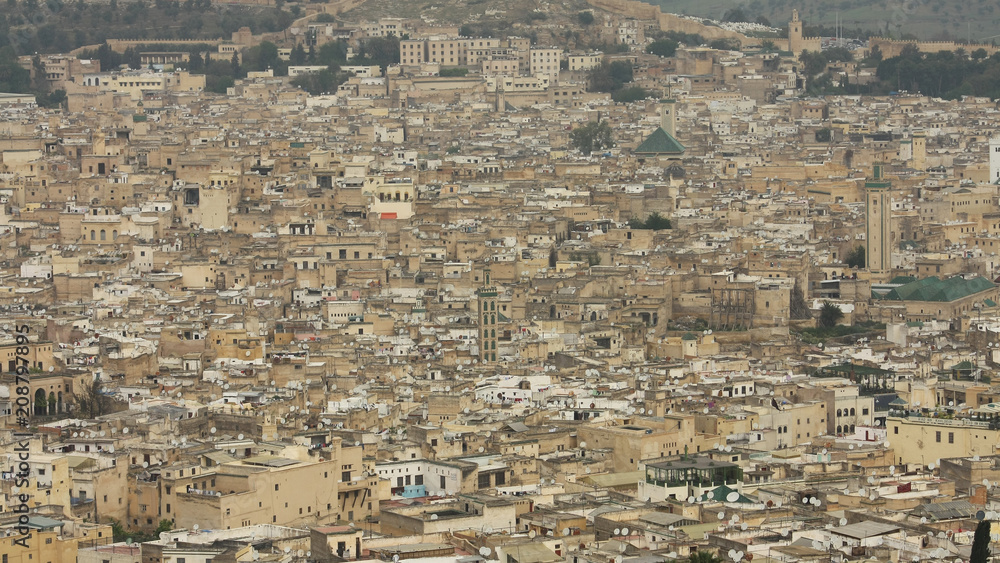 Panorámica de la ciudad de Fez en Marruecos Stock Photo | Adobe Stock