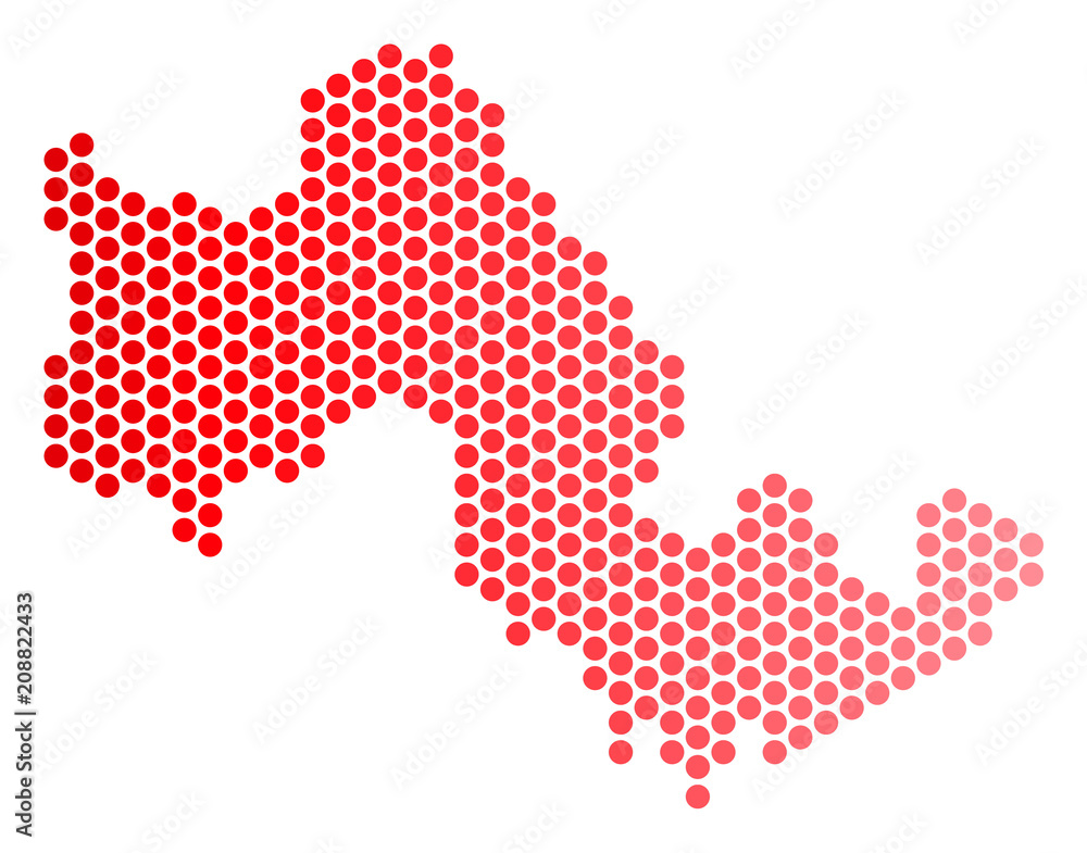 Red round spot Tilos Greek Island map. Geographic scheme in red color ...