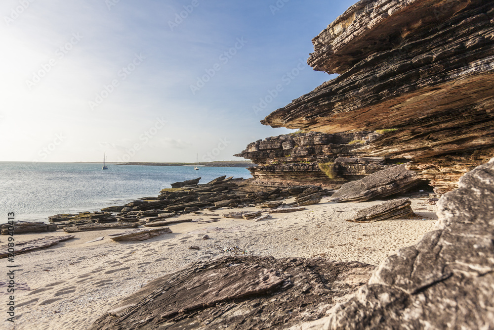 spectacular rock formation in Two Island Bay, Cape Wessel, northern ...