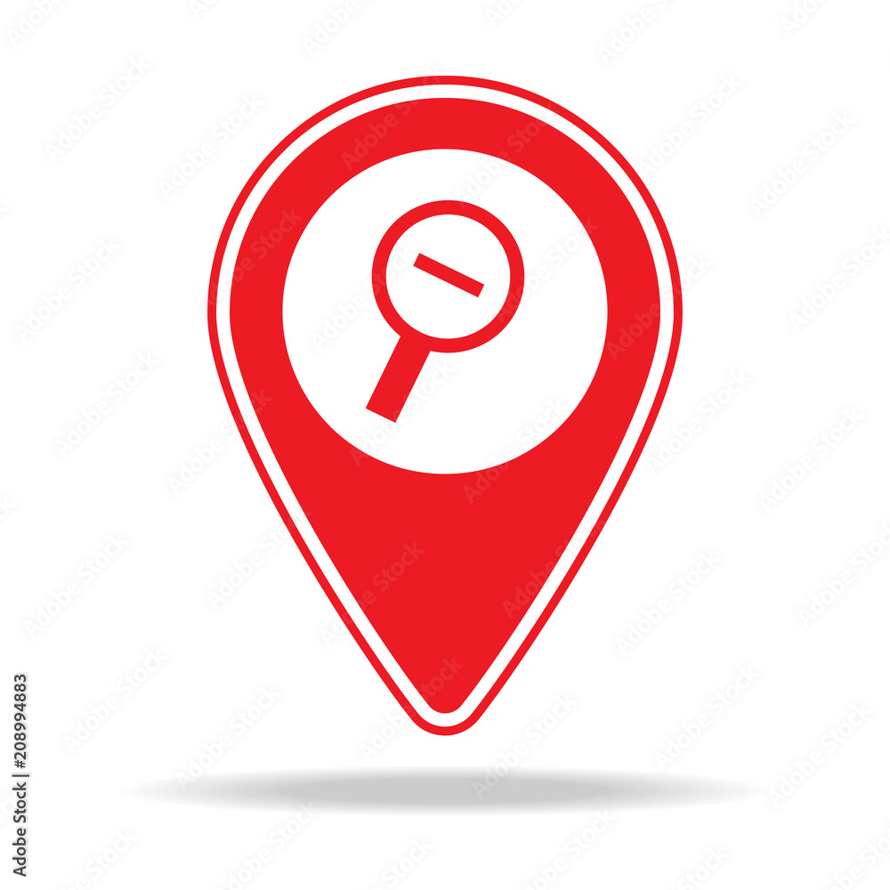 zoom out alt map pin icon. Element of warning navigation pin icon for ...