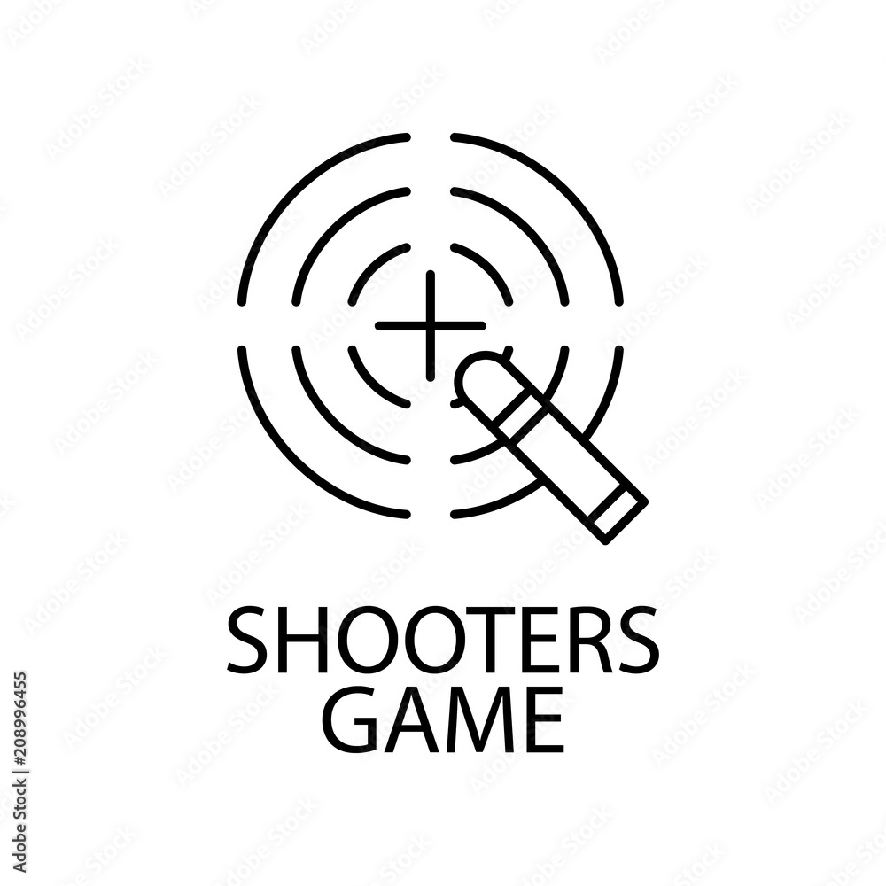 shooters game outline icon. Element of gaming outline icon for mobile ...