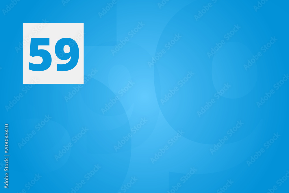 59 - Number fifty-nine on blue technology background for example as ...