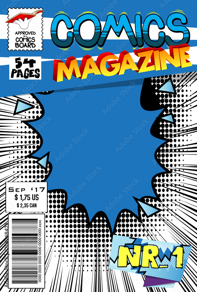 Editable comic book cover with abstract explosion background. Stock ...