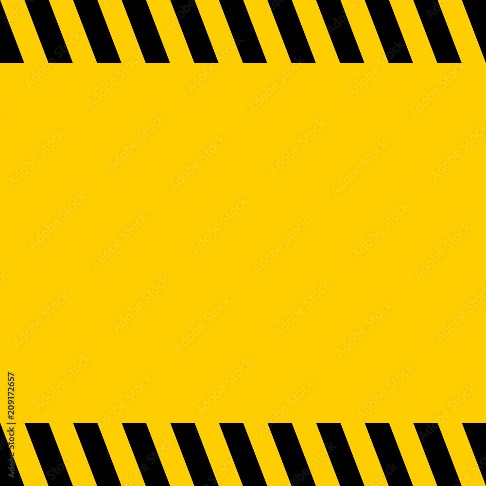 Black and yellow warning line striped square title background, vector ...