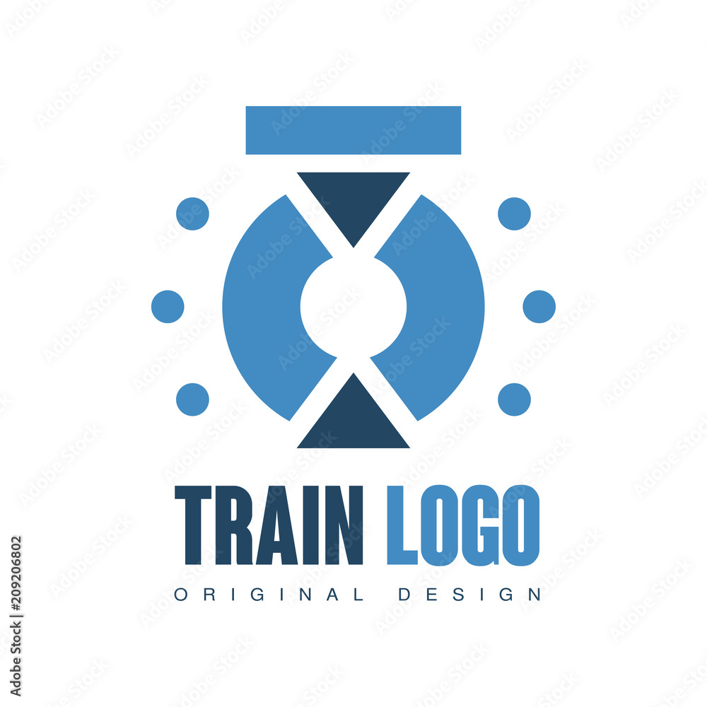 Train logo original design, railway railroad transport emblem badge ...