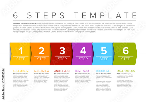 Six Step Process Infographic Layout Stock Template | Adobe Stock